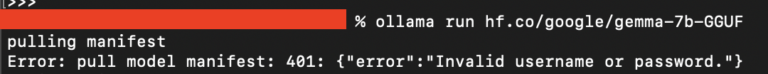 Ollamaで「Error: pull model manifest: 401: Invalid username or password.」が表示される原因と解決方法 | FREES