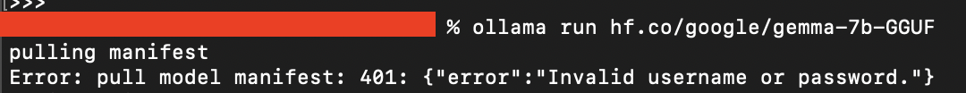 Ollamaで「Error: pull model manifest: 401: Invalid username or password.」が表示される原因と解決方法 | FREES